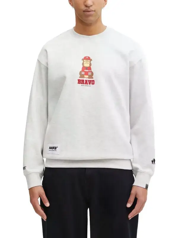 AAPE BY *A BATHING APE® Graphic-print Crew-neck Sweatshirt - Grey
