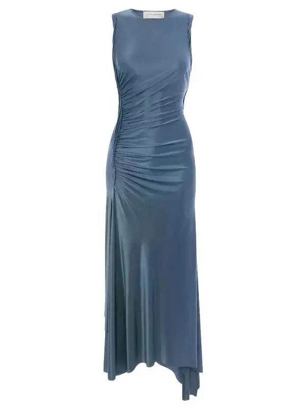 Victoria Beckham Twisted-detail Sleeveless Maxi Dress - Blue