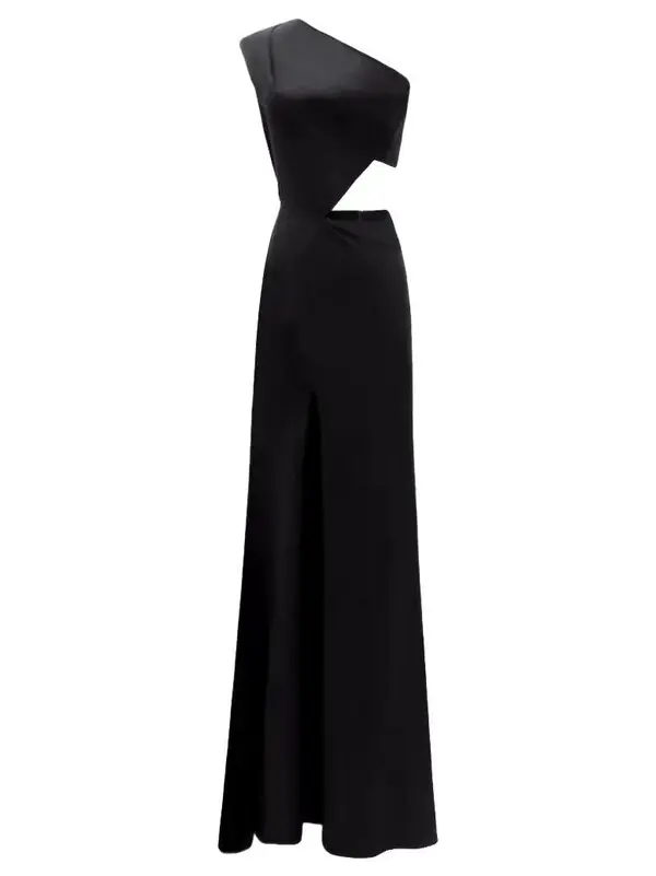GEMY MAALOUF One-shoulder Cut-out Maxi Dress - Black