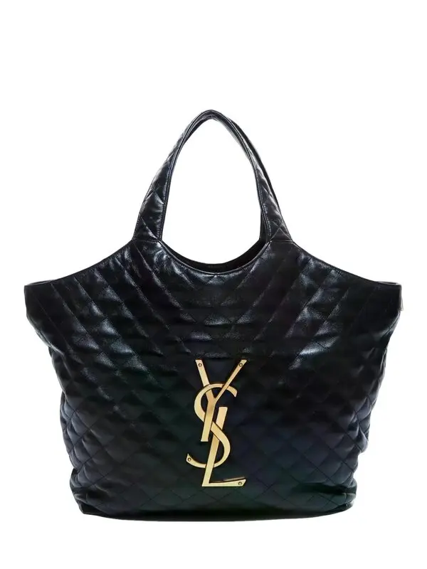 Saint Laurent Large Icare Leather Handbag - Black