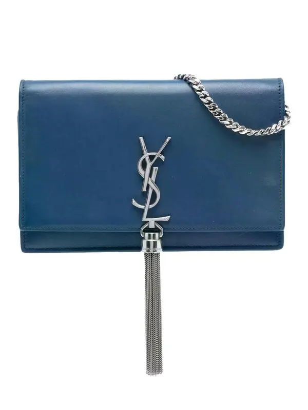 Saint Laurent 2017 Monogram Kate Tassel Crossbody Bag - Blue
