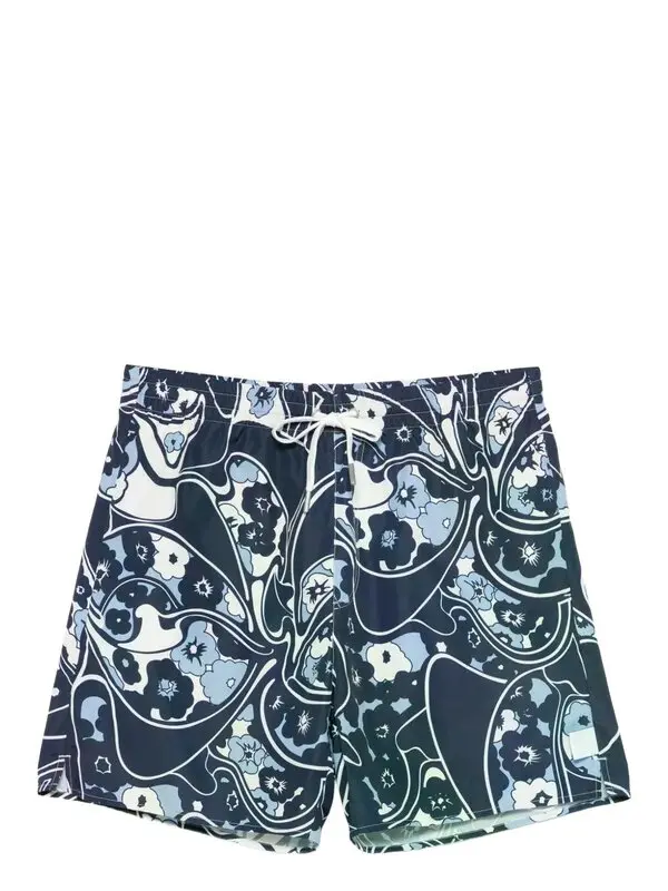 Sandro Floral Swimming Shorts - Blue