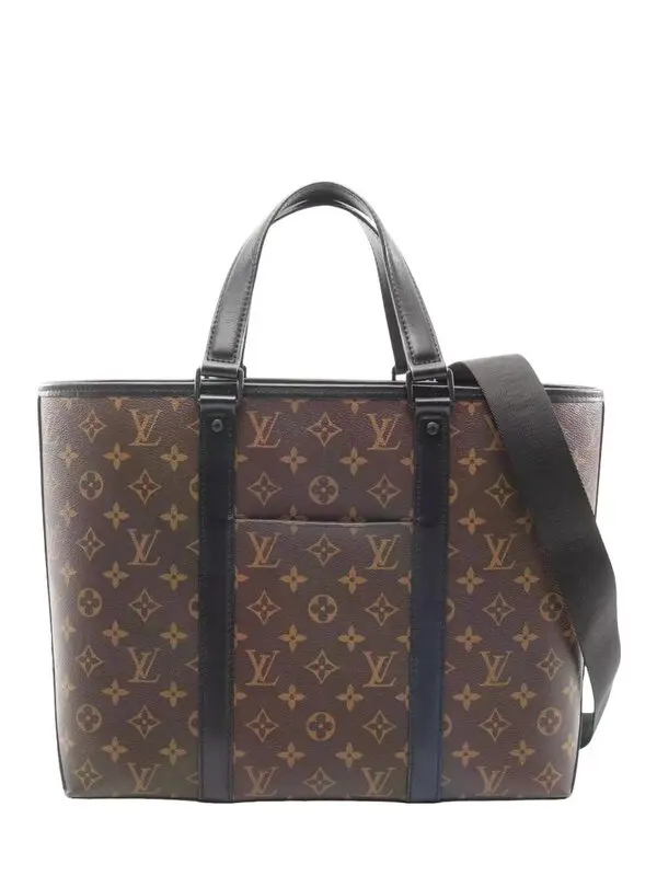 LOUIS VUITTON Monogram Macassar Weekend Tote Pm Satchel - Brown