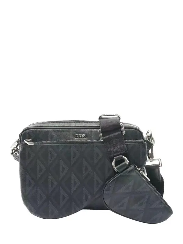 Dior Coated Canvas Cd Diamond Camera Crossbody Bag - Black