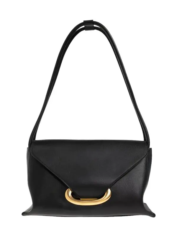 WANDLER Veneto Curved Top Handle Tote Bag - Black
