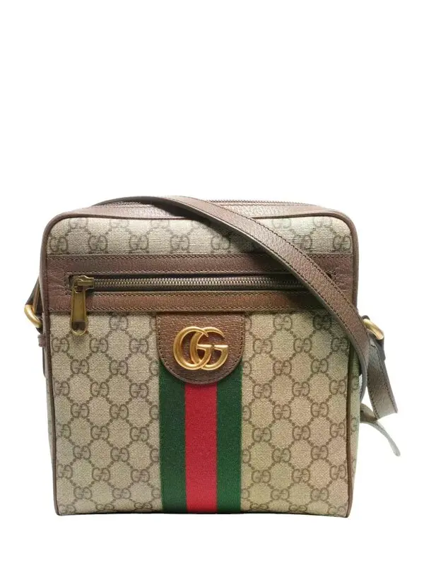 Gucci Zip-top Web-stripe Crossbody Bag - Neutrals