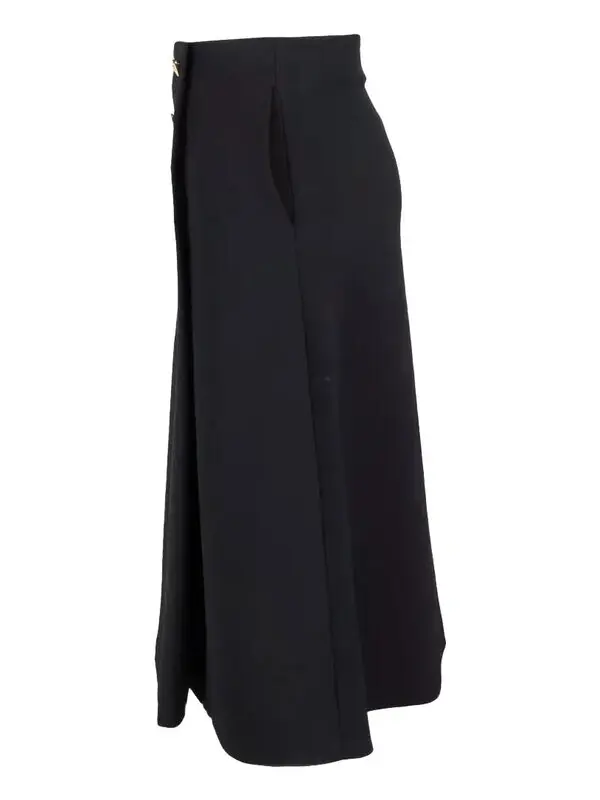 Mulberry Buttoned Patch-pocket Midi Skirt - Black