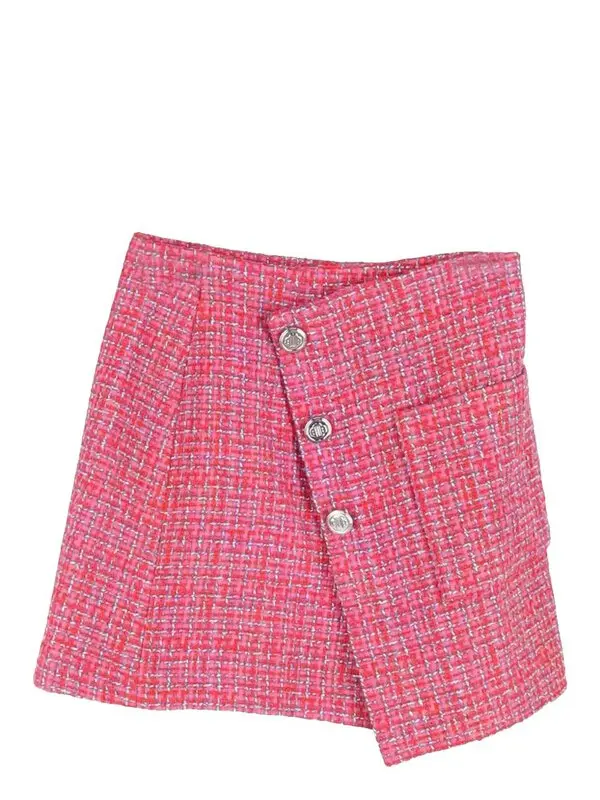 Maje Asymmetric Tweed Mini Skirt - Pink
