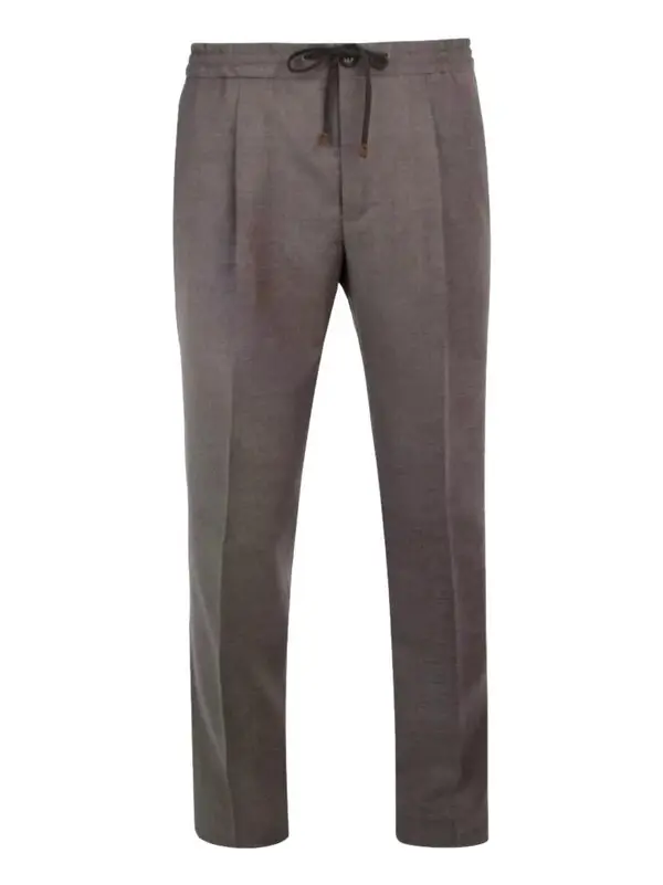 SLOWEAR Drawstring Pleated Trousers - Grey