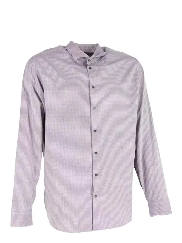 Giorgio Armani Check-print Long-sleeve Shirt - Purple