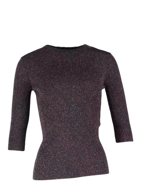 Maje Ribbed Knit Top - Purple