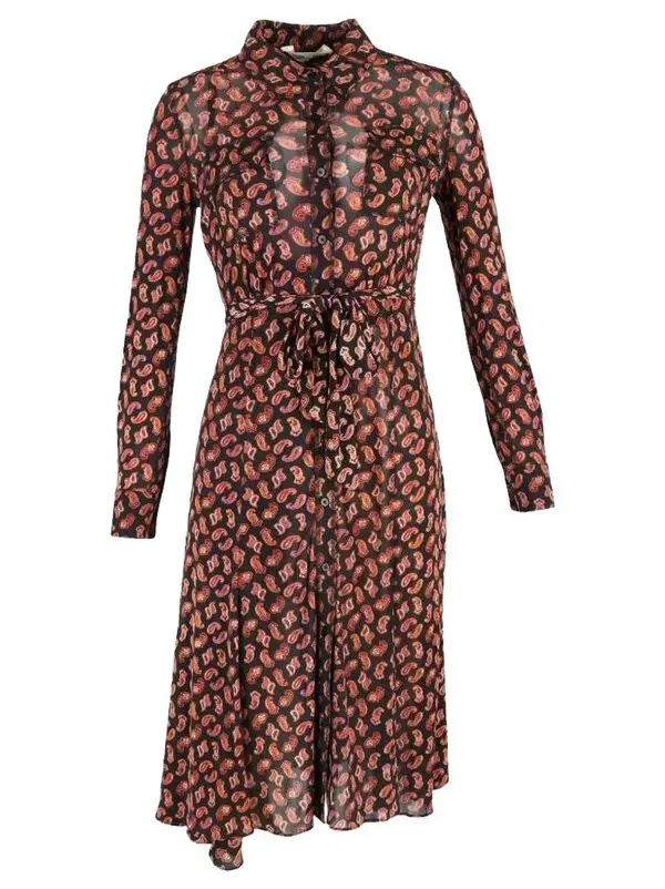 Diane Von Furstenberg Andi Paisley-print Shirt Dress - Black
