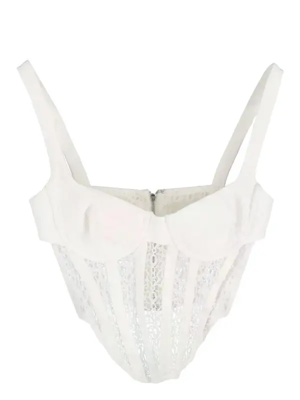 DION LEE Contour Combo Corset Top - White
