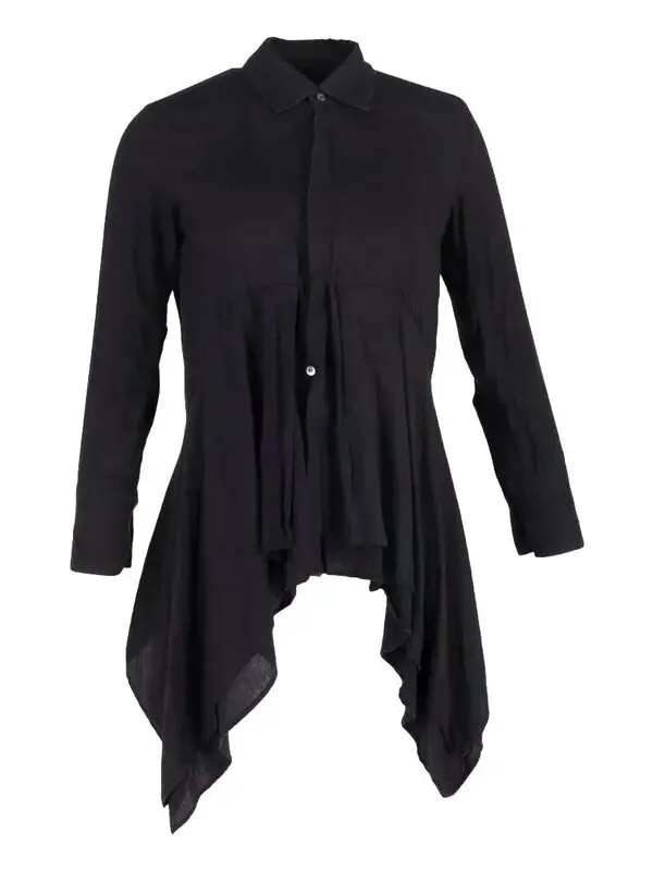 Yohji Yamamoto Asymmetric Button-up Cotton Shirt - Black