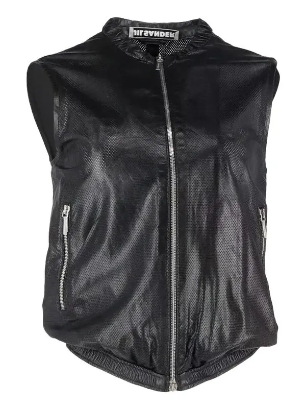 JIL SANDER Zip-up Leather Gilet - Black