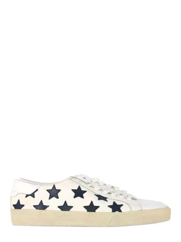 Saint Laurent Sl/06 Star-patch Leather Sneakers - White