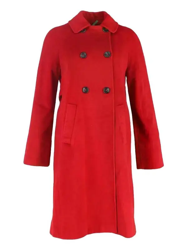 Max Mara Double-breasted Wool Coat - Red
