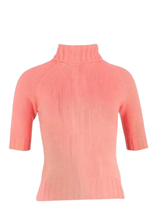 Celine Cropped Cashmere Turtleneck Sweater - Pink