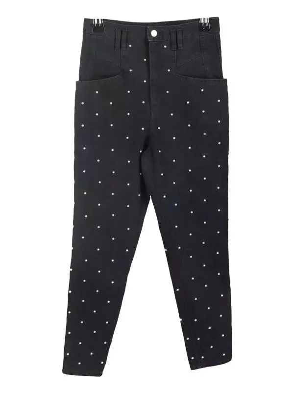 ISABEL MARANT VINTAGE Stud-embellished High-rise Jeans - Black