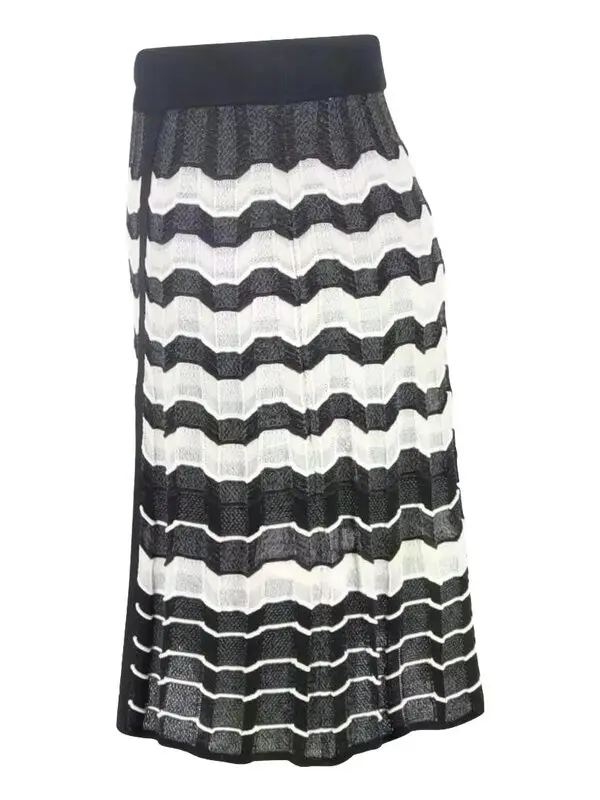 Missoni Chevron Elasticated-waistband Midi Skirt - Black