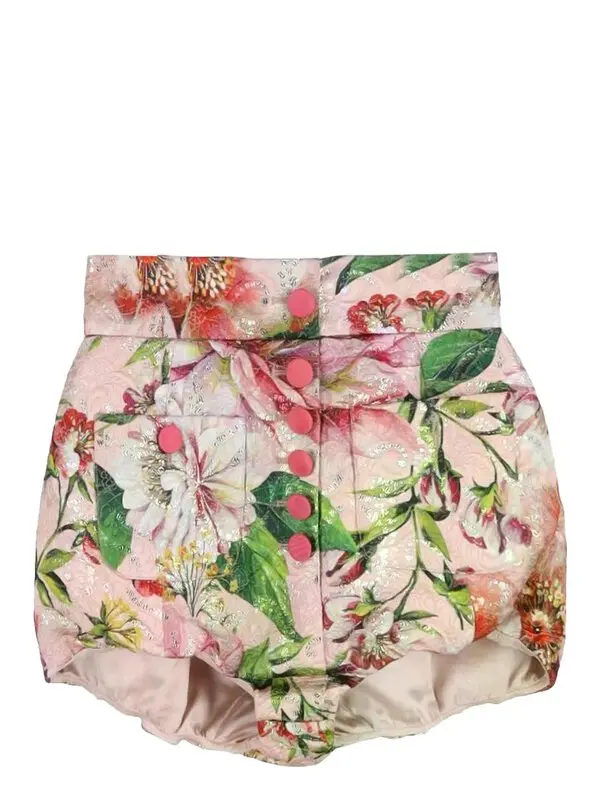 Dolce & Gabbana Brocade Floral Shorts - Pink