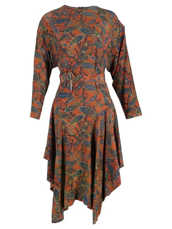 Chloé Paisley-print Midi Dress - Orange
