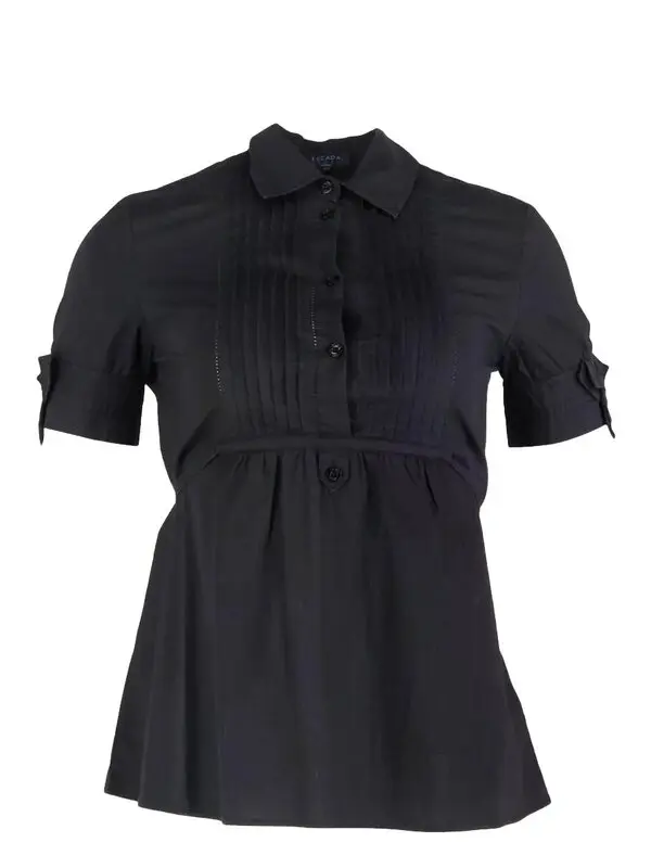 Escada Tie-waist Short-sleeve Blouse - Black