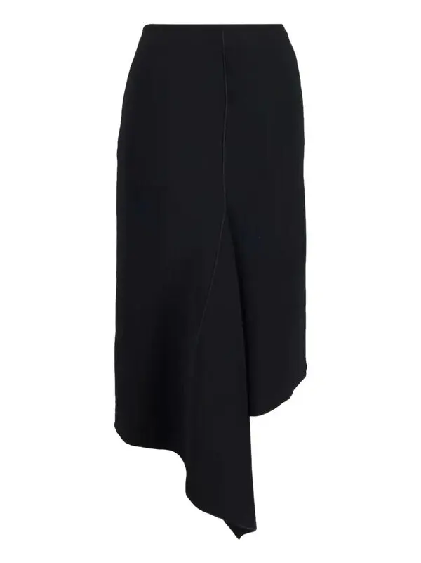 DION LEE Asymmetric Midi Skirt - Black