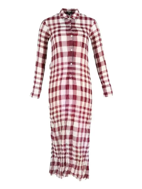 Theory Plaid Shirt Dress - Red
