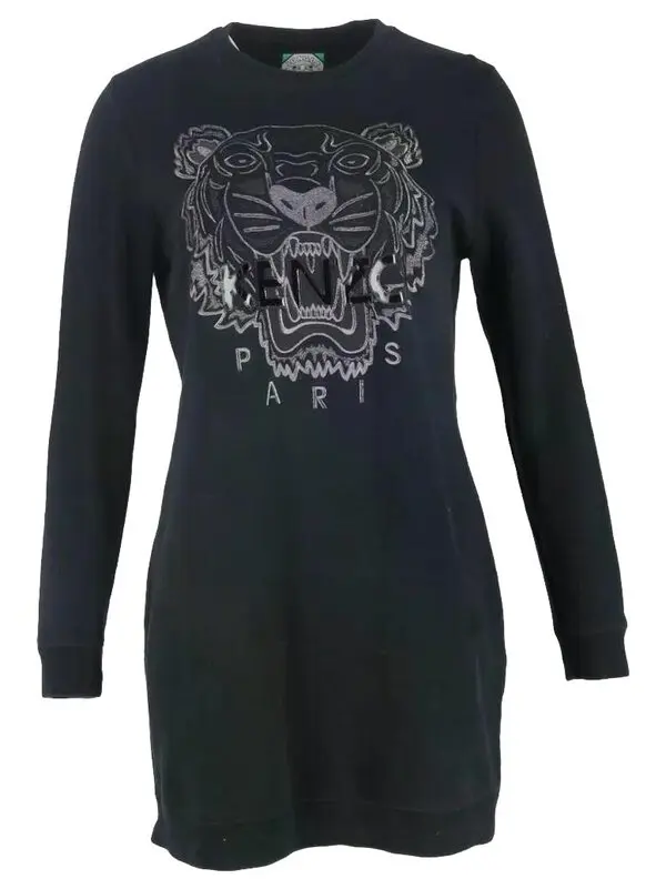 Kenzo Tiger Logo Mini Dress - Black