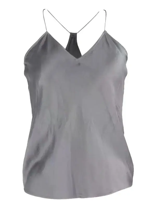Theory V-neck Silk Top - Grey