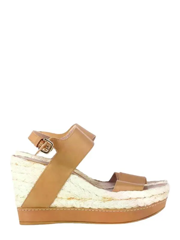 STUART WEITZMAN Leather Wedge Sandals - Neutrals
