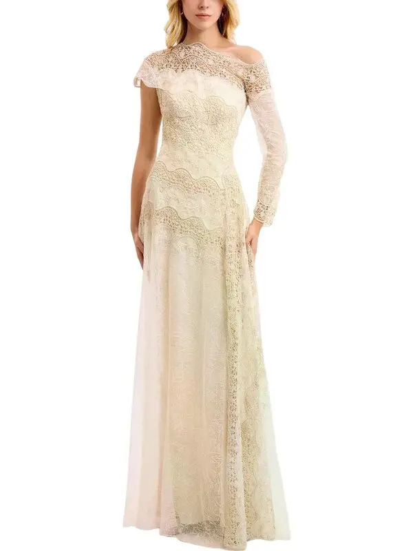 GEMY MAALOUF Embroidered Lace Gown - Neutrals
