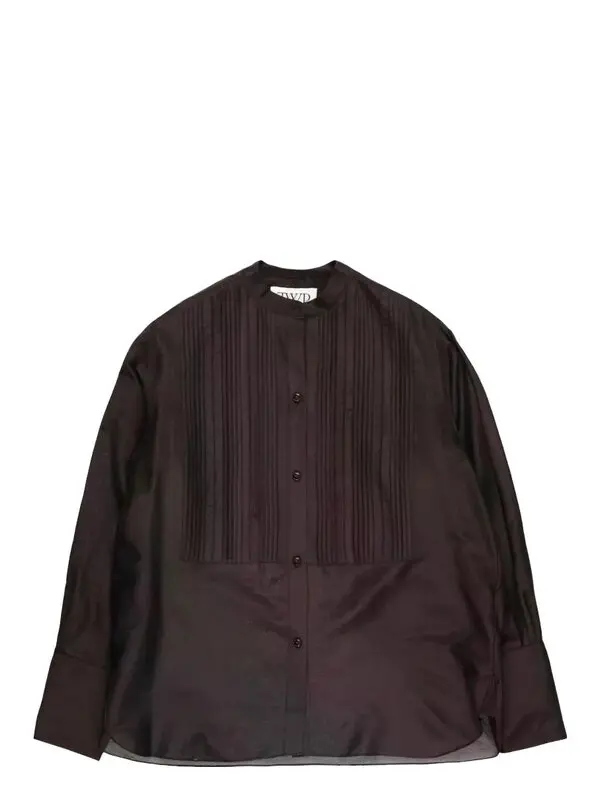 TWP Night Before Pleated-detail Shirt - Brown