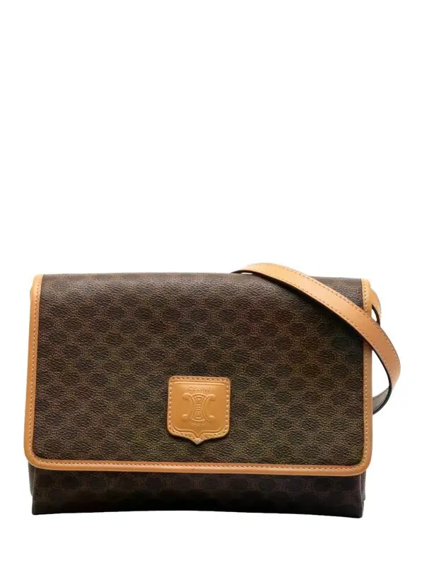 Celine 2013 Macadam Coated Canvas Crossbody Bag - Brown