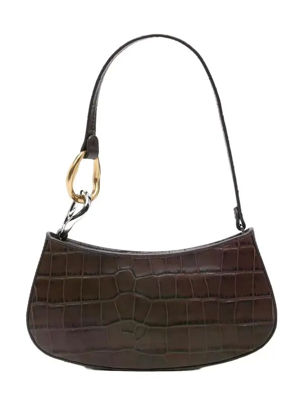 Staud Ollie Crocodile-effect Shoulder Bag - Brown
