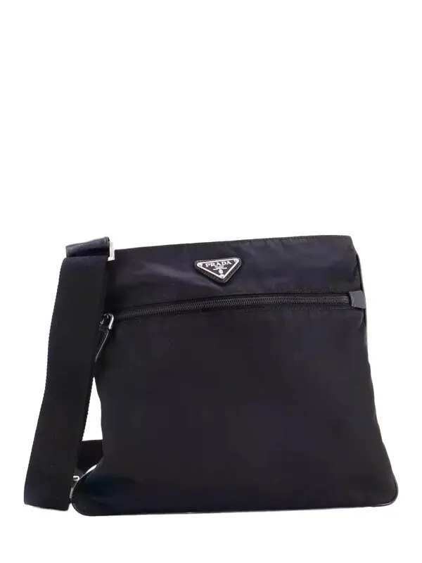 Prada Front Pocket Tessuto Messenger Bag - Black