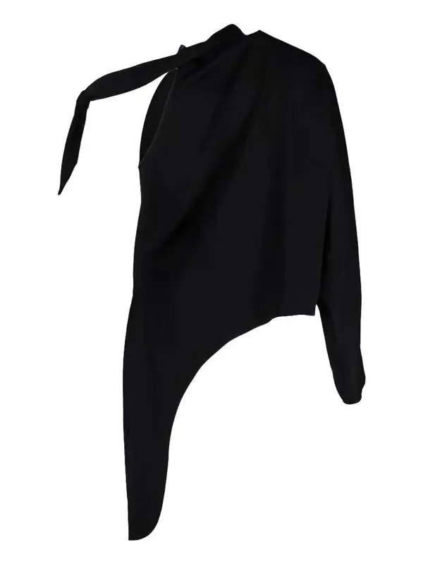 Diane Von Furstenberg Asymmetric Tie Top - Black