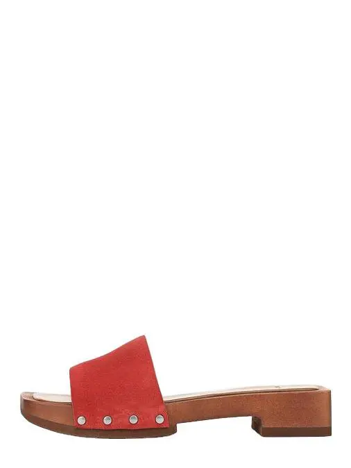 Vince Barbara Leather Slide Sandal - Red