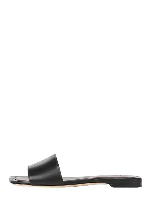 Vince Valeria Leather Slide Sandal - Black