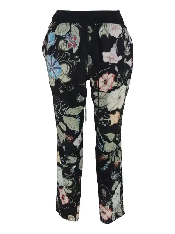 Gucci Floral-print Drawstring Trousers - Black