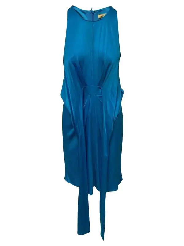 Issa Draped Belt Scoop-neck Dress - Blue