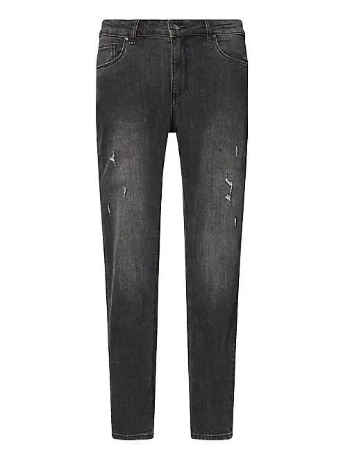 ARNE Slim-fit Distressed Denim Jeans - Grey Wash
