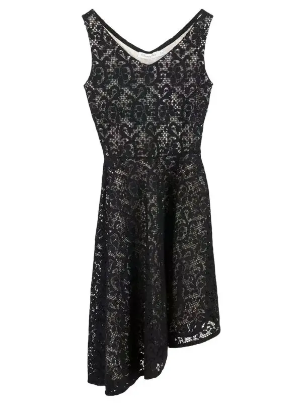Dior Asymmetric Lace Dress - Black