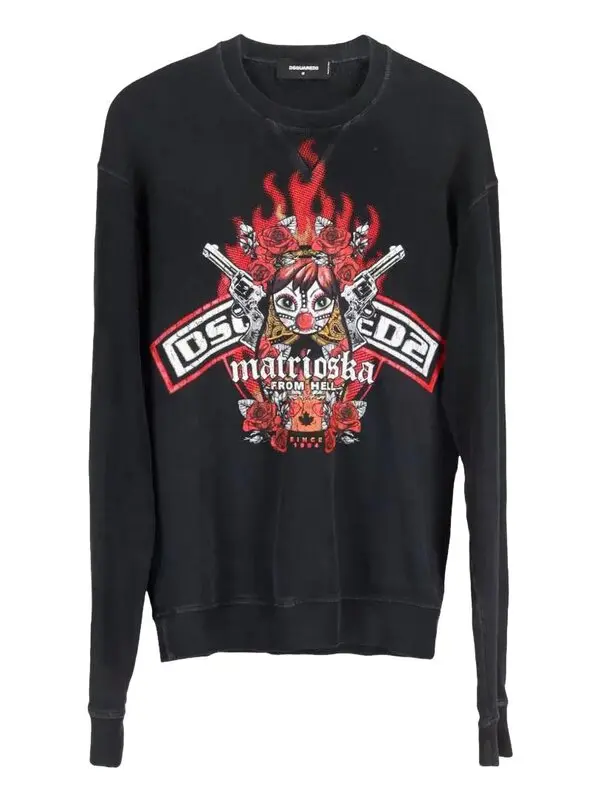Dsquared2 Matrioska Printed Sweatshirt - Black