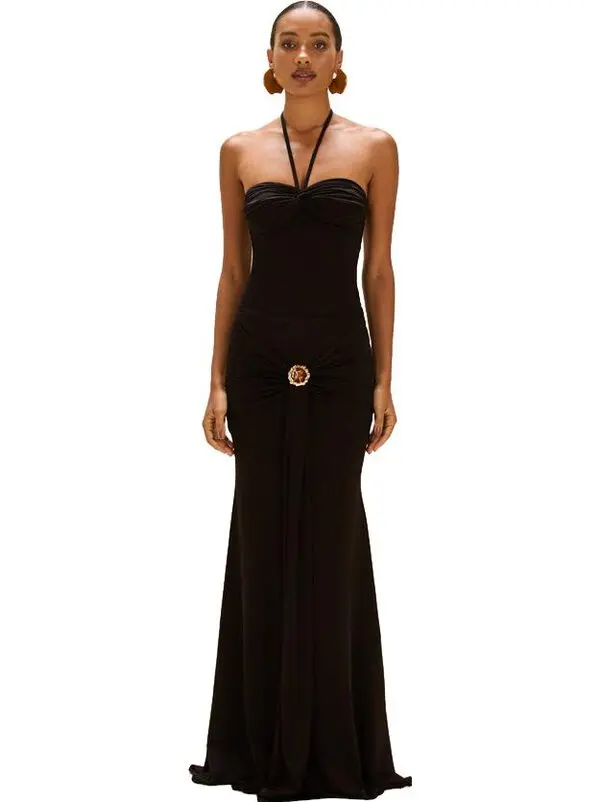 PatBO Moonlit Jersey Maxi Skirt - Black