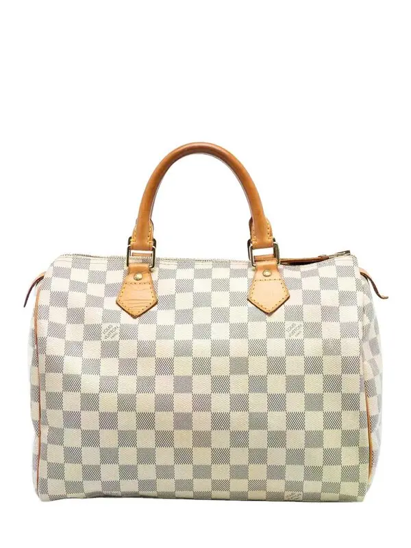 LOUIS VUITTON 2012 Damier Azur Speedy 30 Boston Bag - White