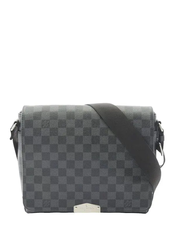 LOUIS VUITTON 2020 Damier Graphite District Pm - Black