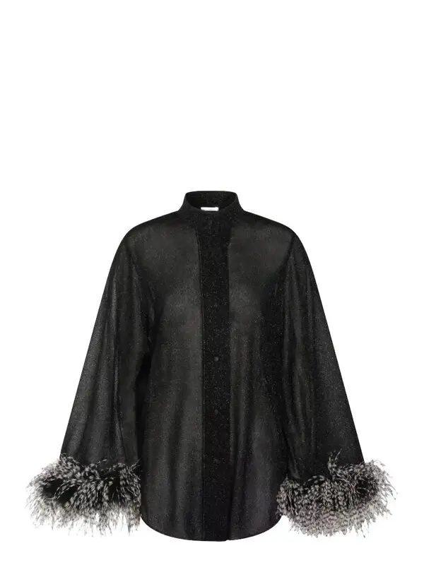 Oseree Plumage-embellished Shirt - Black