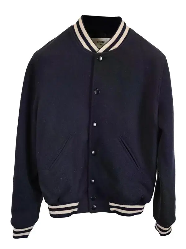 Celine Collegiate Wool Bomber Jacket - Blue